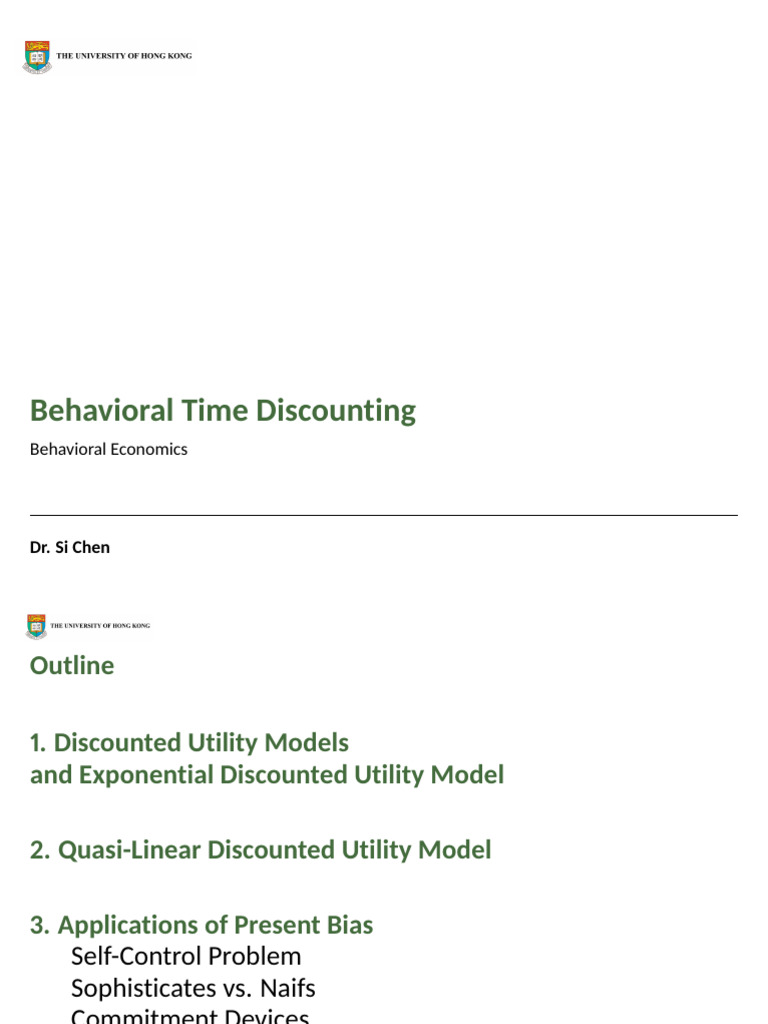 Unit 3 Intertemporal Preferences - Handout | PDF