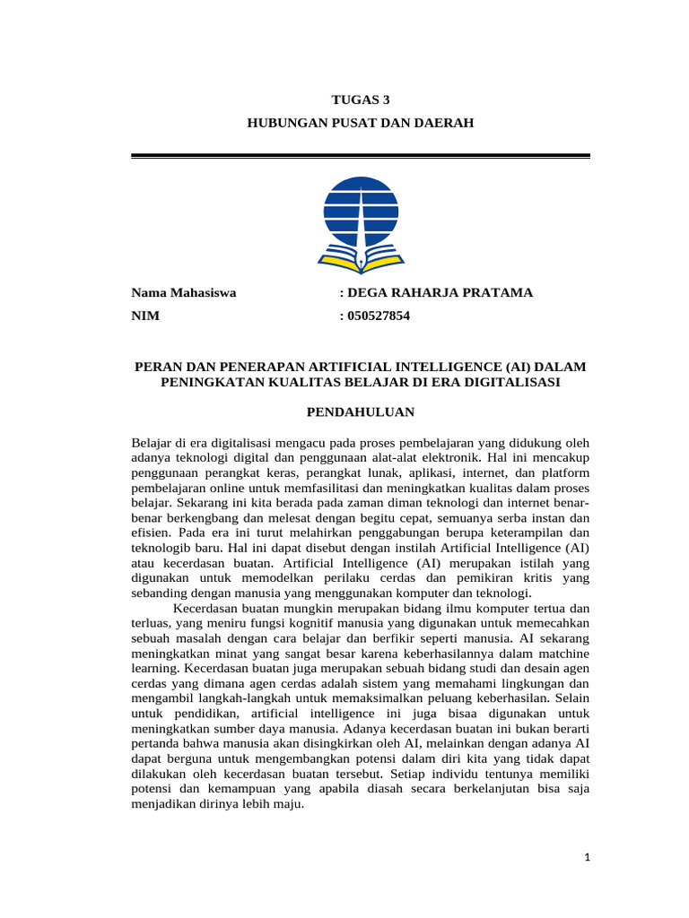 TUGAS 3 Artificial-Intelligence-dalam-pendidikan | PDF