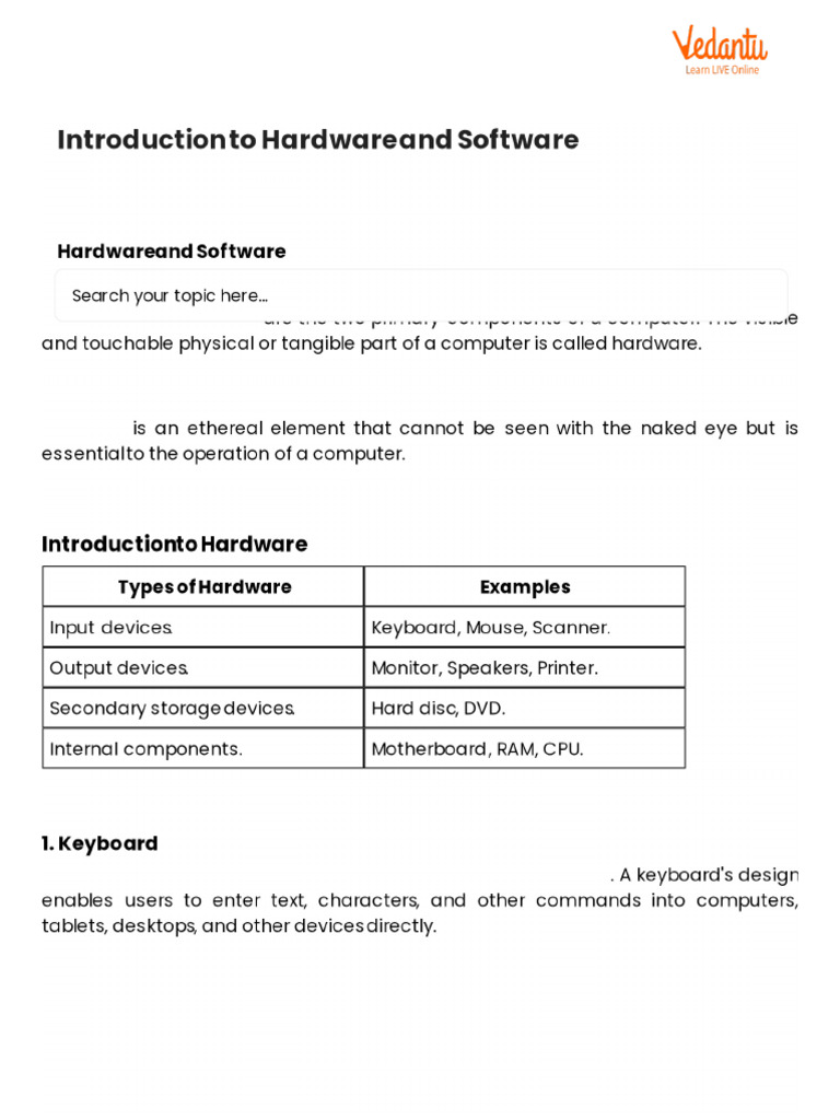Introduction To Hardware and Software | PDF