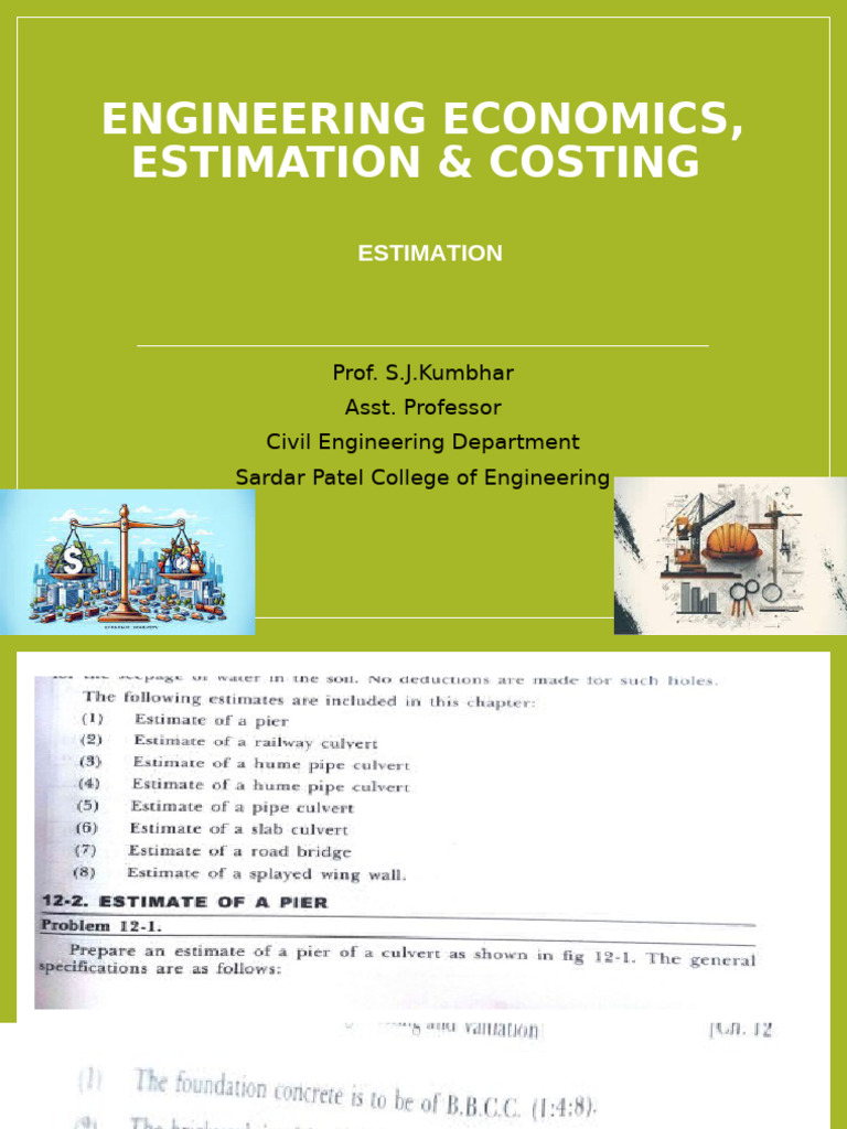 Engineering Economics and Estimation Guide | PDF