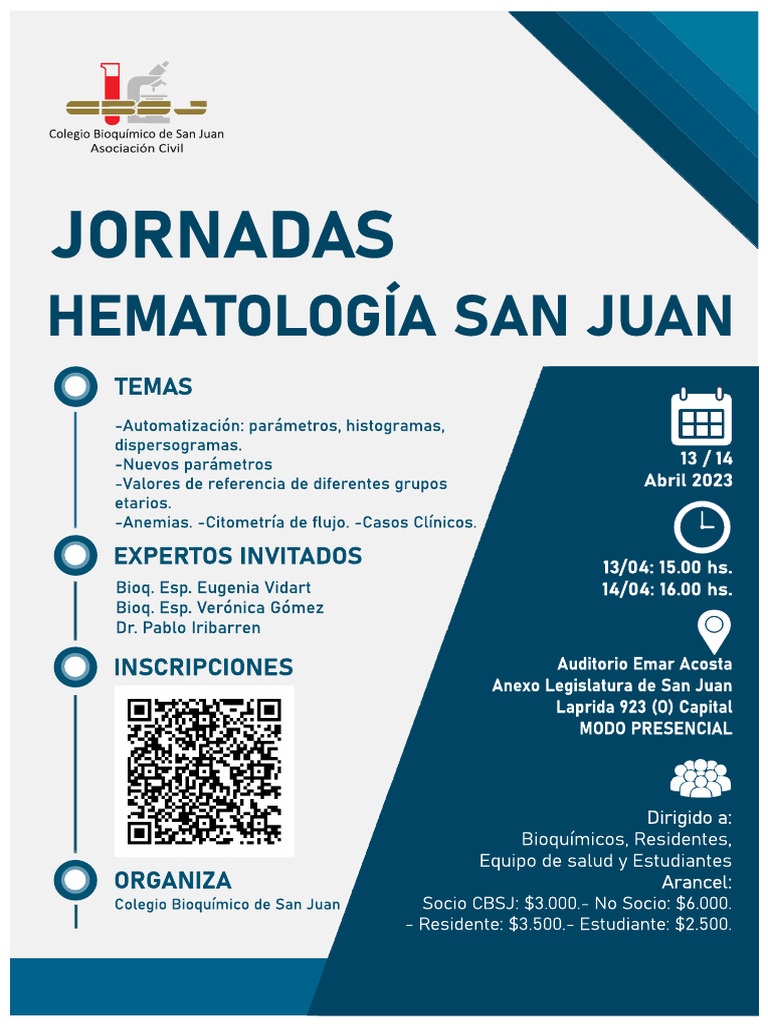 Jornadas Hematología. Abril 2023. CBSJ | PDF
