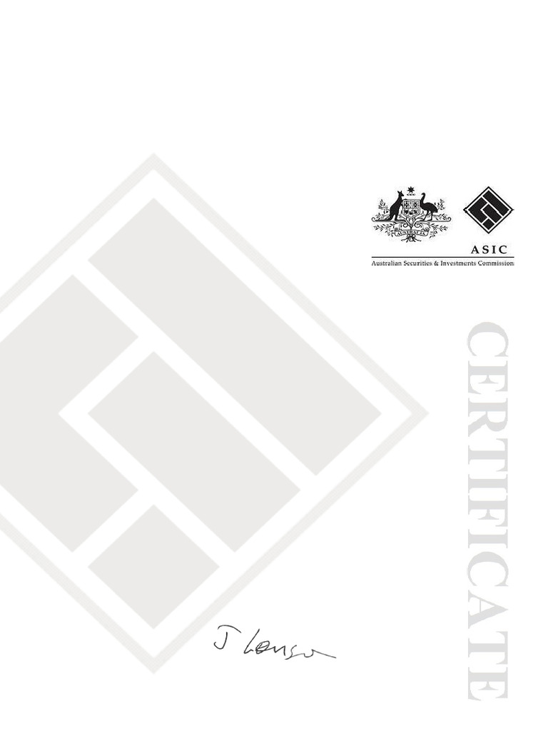 Certificate of Registration of A Company: Mount Lithium Holding Pty LTD ...