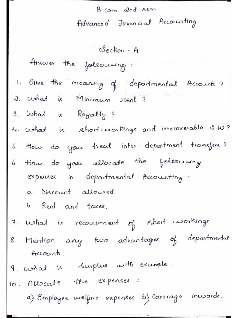 Afa Assignment Bcom 2nd Sem | PDF