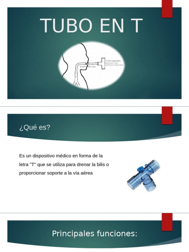 Uso y manejo del tubo en T en medicina | PDF | Especialidades Medicas ...