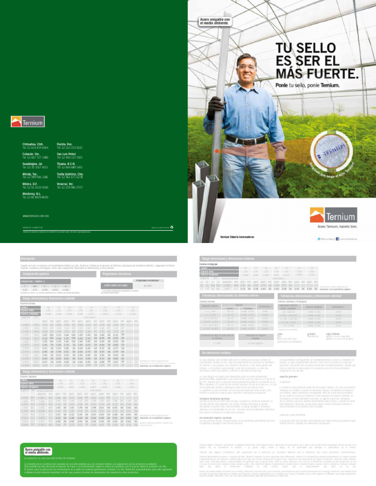 Diptico Tuberia Invernadero | PDF | Zinc | Materiales de construcción