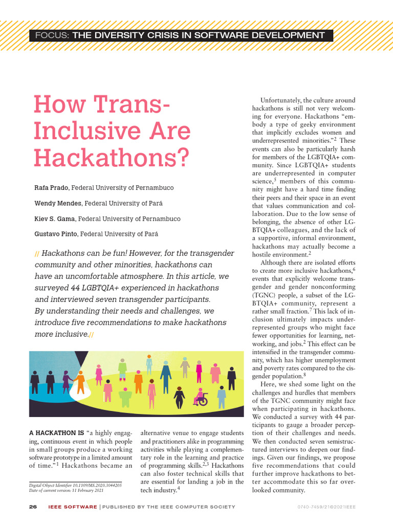 How Trans-Inclusive Are Hackathons | PDF | Transgender | LGBTQIA+ Studies