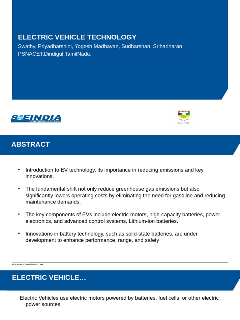 Electric Vehicle Technology | PDF | Electric Vehicle | Hybrid Vehicle