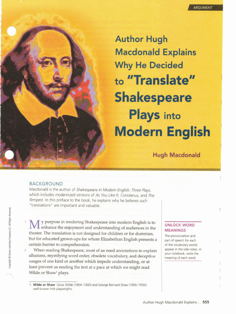 Shakespeare Translated Excerpt 1 | PDF