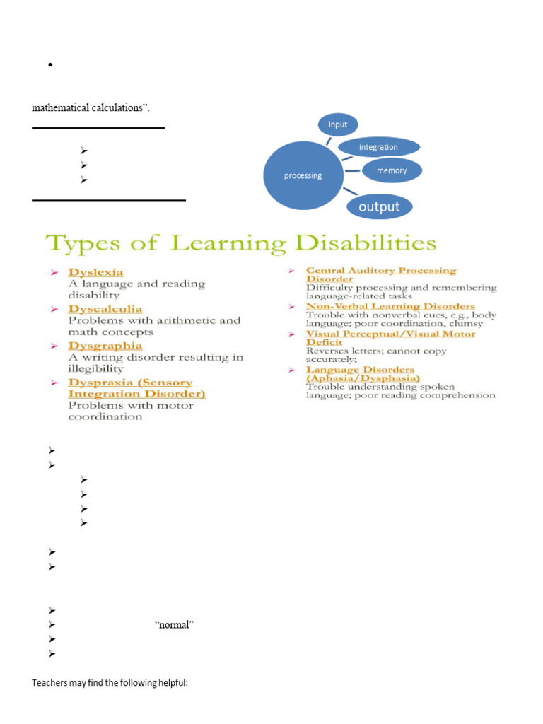 Learning Disabilities Lec (1-3) | PDF | Disability | Behavioural Sciences