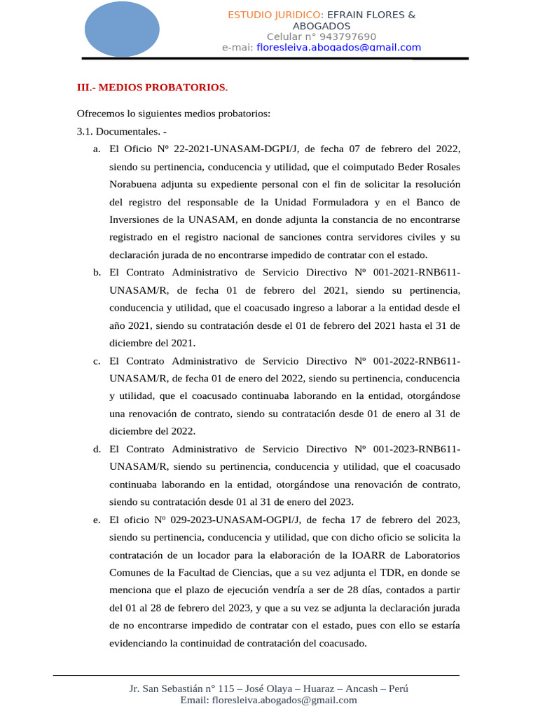 Medios Probatorios | PDF