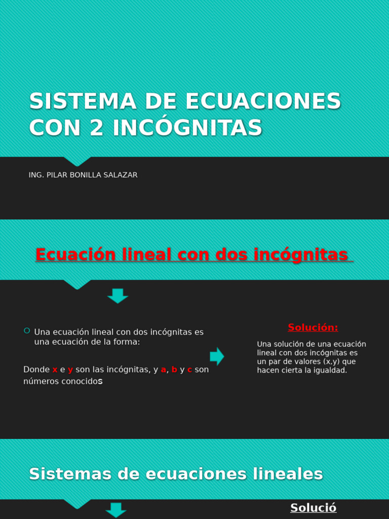 Sistema de Ecuaciones Con 2 Incógnitas | PDF | Ecuaciones | Sistema de ...