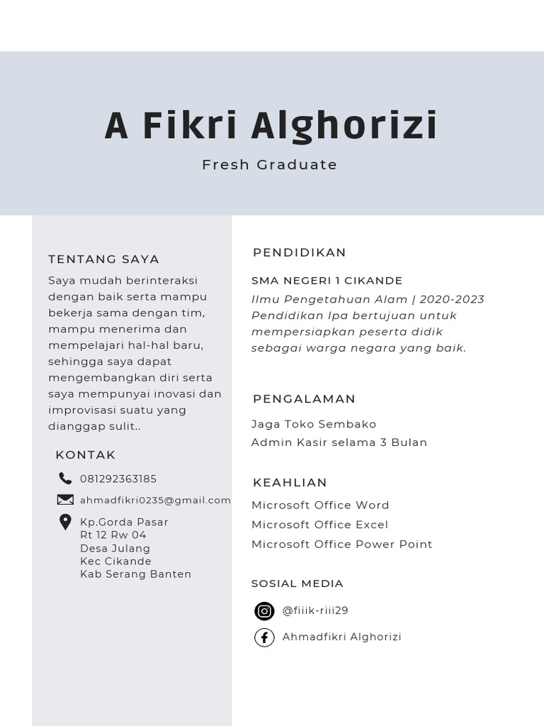 CV Fikri | PDF