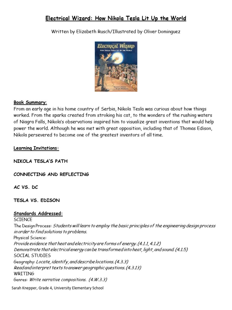 Sarah Knepper G4 Electrical Wizard | PDF | Nikola Tesla | Direct Current