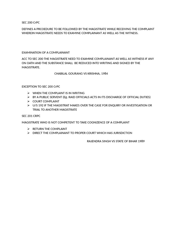 Complaint To Magistrate | PDF