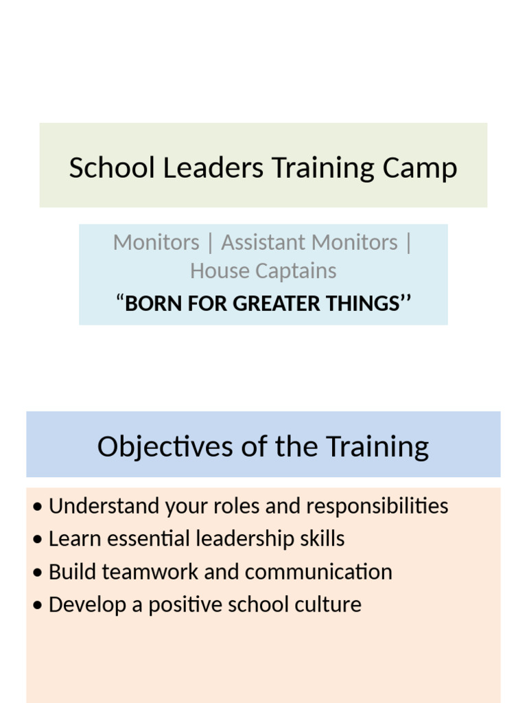 Leadership Training for Student Leaders | PDF