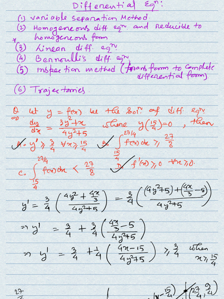 Differential Equation Review 2025 | PDF