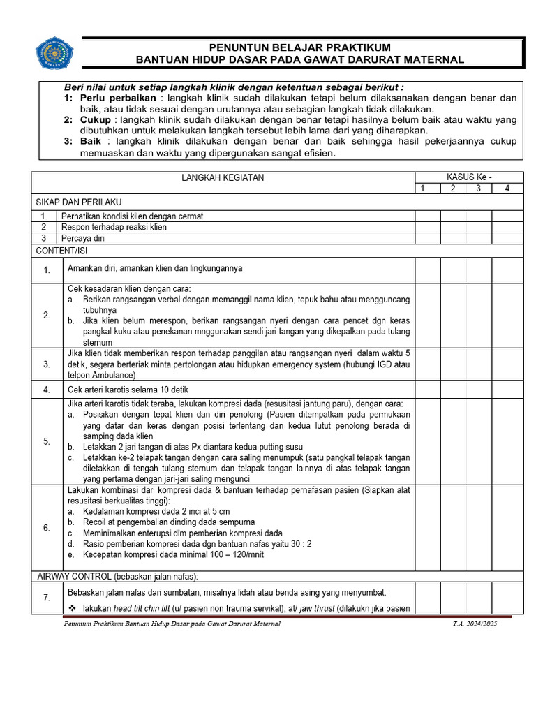 Penuntun Praktikum BHD Gadar 2025 | PDF