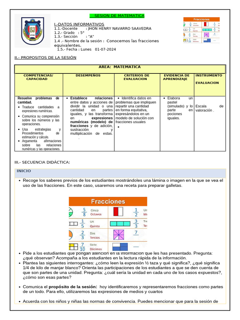 Conociendo Las Fracciones Equivalentes | PDF