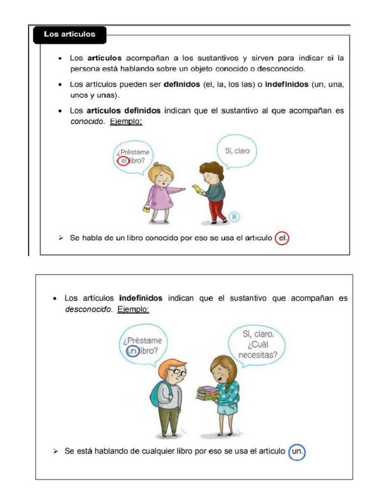 Guia de Articulos, Sustantivos, Genero y Numero. | PDF