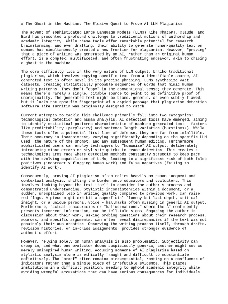 Proving AI LLM Plagiarism | PDF | Artificial Intelligence ...