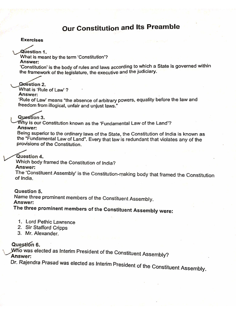 Marked Question Answer-Constitution | PDF