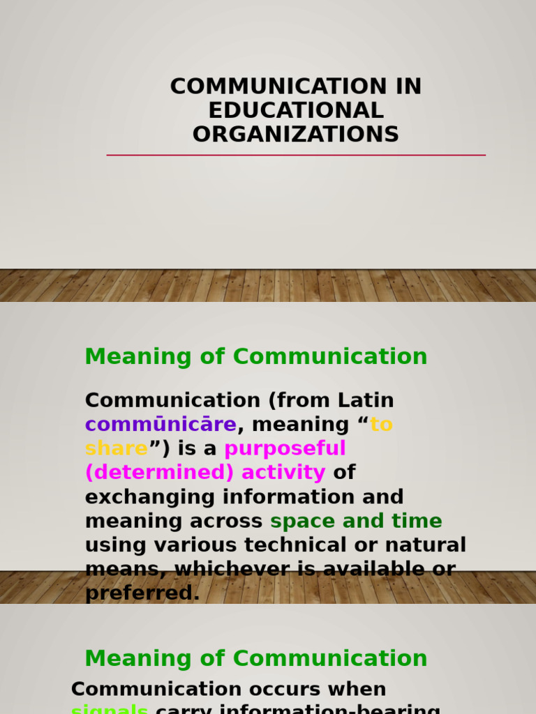 Communication In Education Pdf Communication Nonverbal Communication