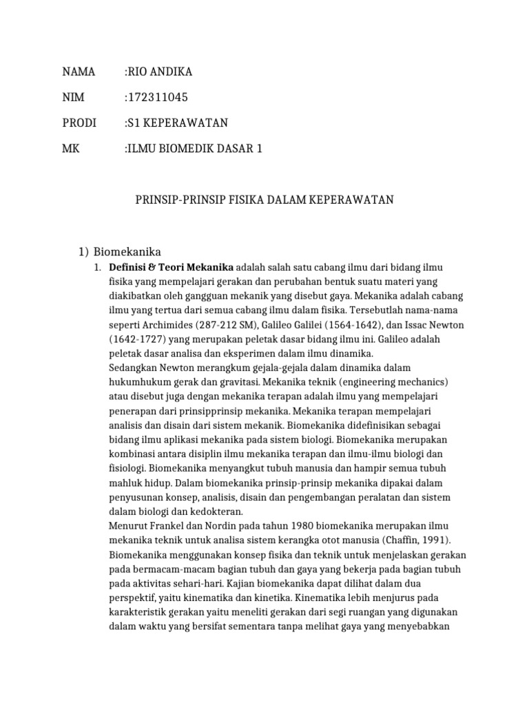 Tugas IBD 1 Prinsip Prinsip Keperawatan (RIO) | PDF