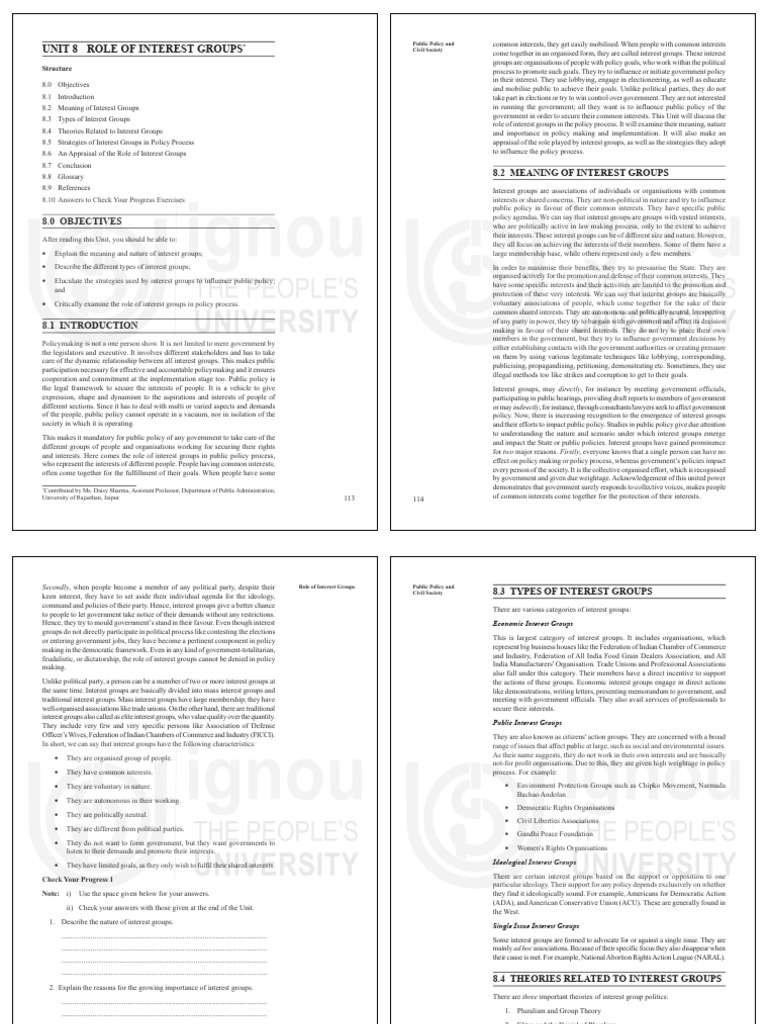 Interest Groups | PDF | Political Parties | Policy