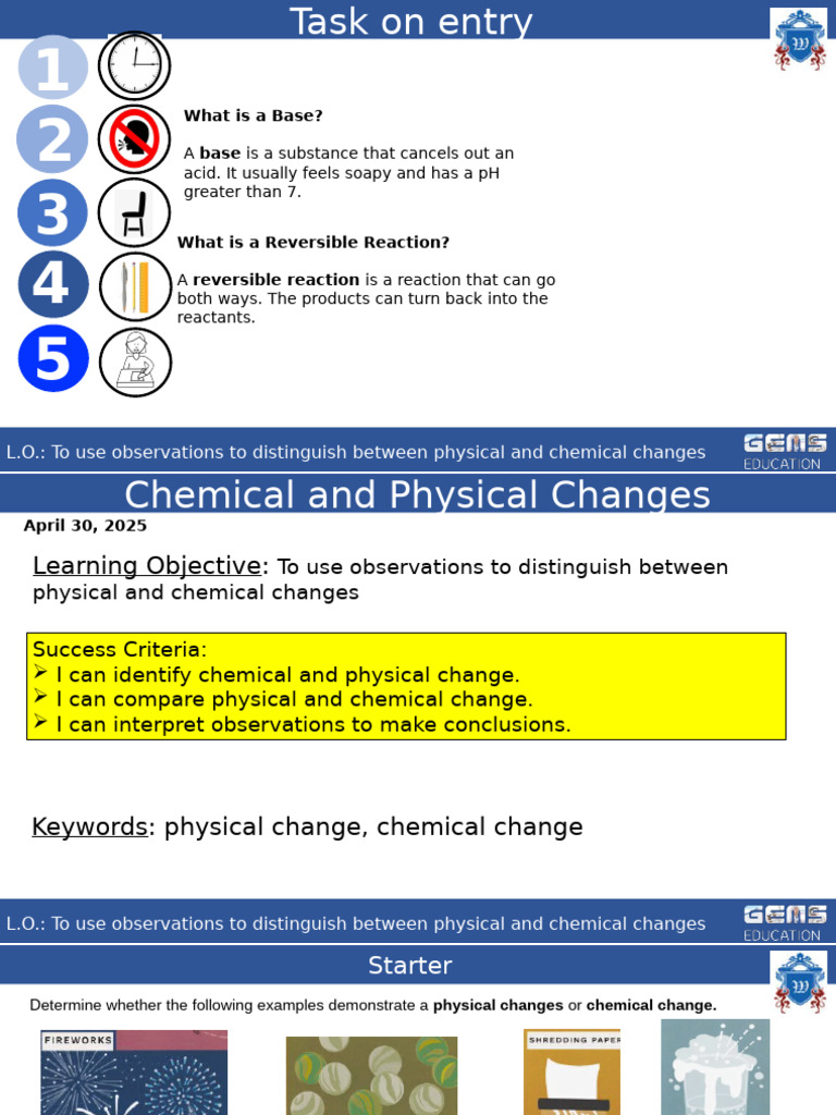 3 - Chemical and Physical Reaction | PDF | Chemical Reactions ...