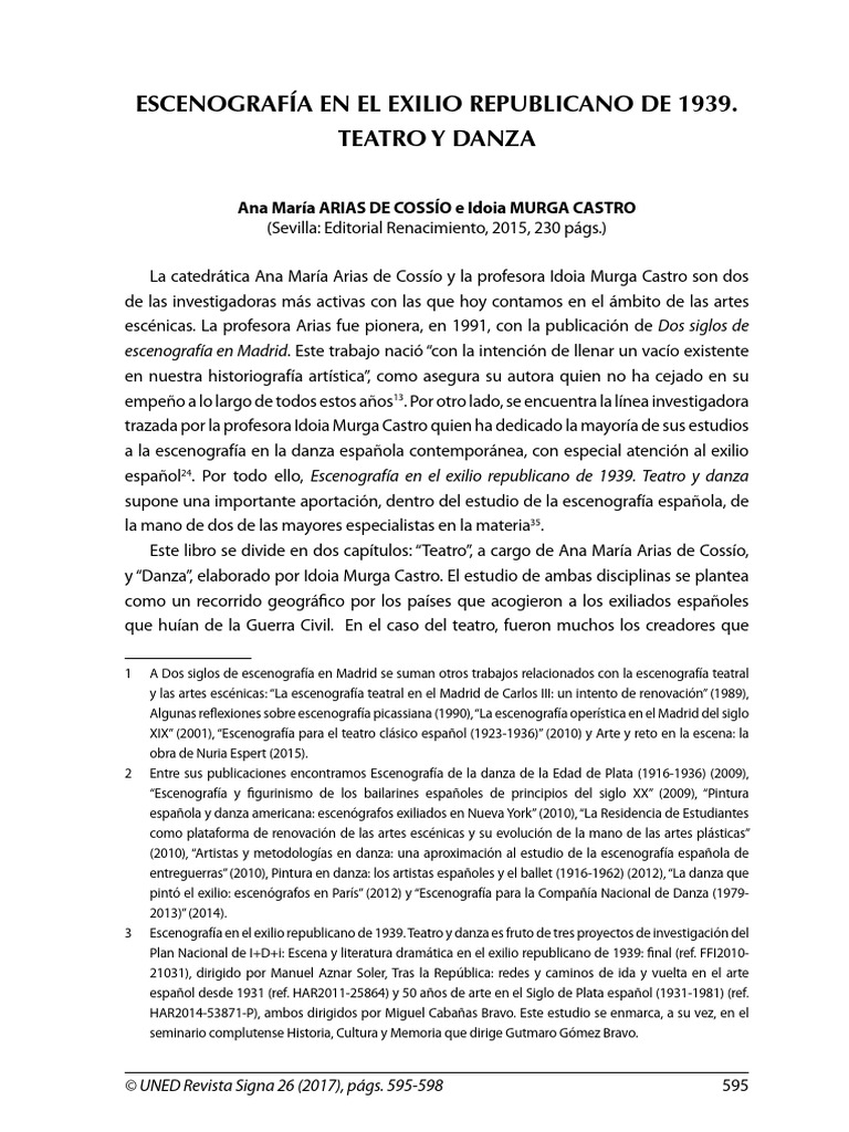 Escenografía en El Exilio Republicano de 1939. Teatro Y Danza | PDF | España