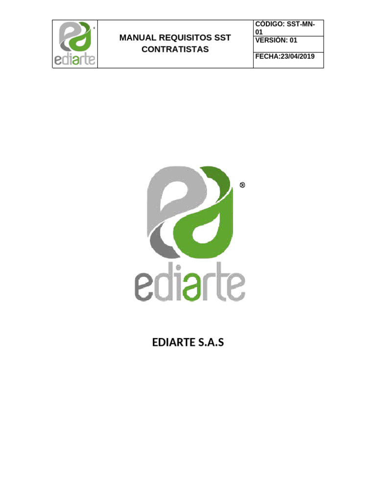 Munual Requisitos SST Contratistas | PDF | Seguridad y salud ocupacional | Valores