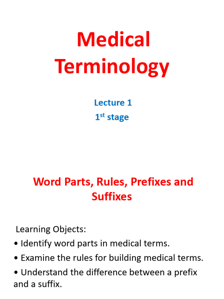 Medical Terminology Basics: Word Parts | PDF | Linguistic Morphology ...