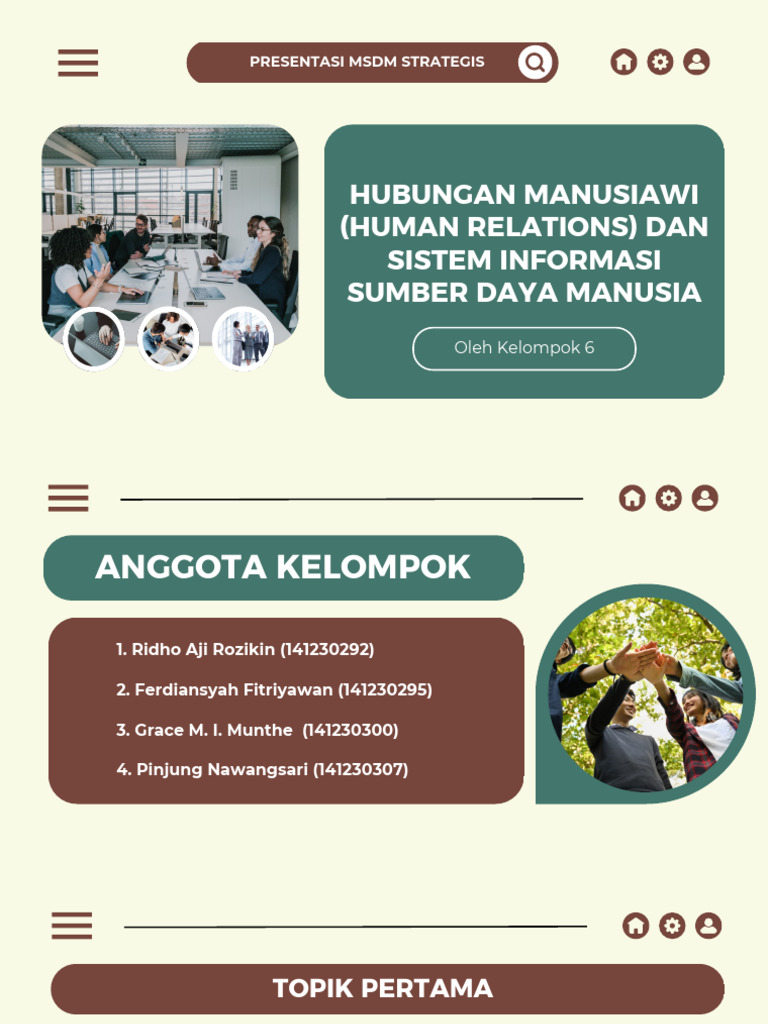 Kel 6 - Hubungan Manusiawi & Sistem Informasi SDM - 20250429 - 204449 - 0000 | PDF