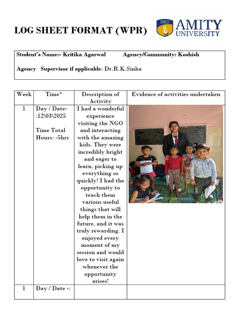 2-WPR (Log Sheet Format) | PDF