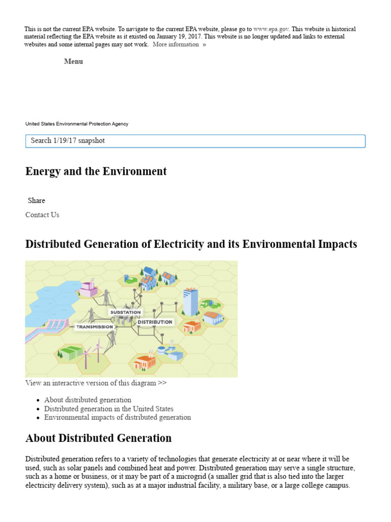 Distributed Generation of Electricity and Its Environmental Impacts ...