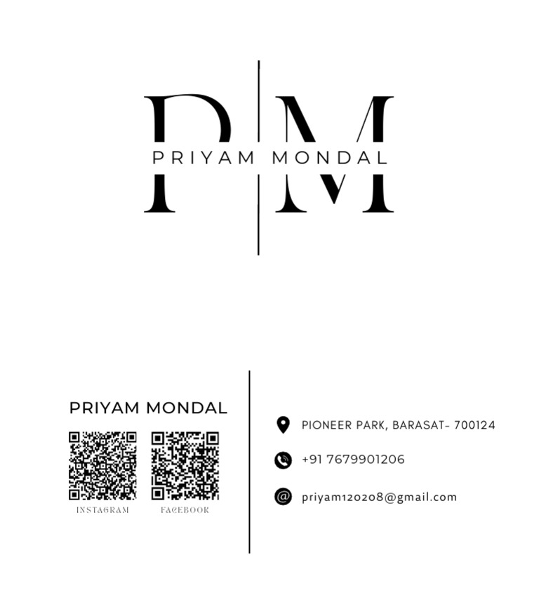 Grey Black Modern Elegant Name Initials Monogram Business Card | PDF