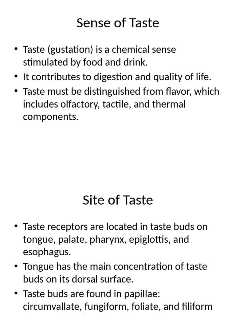 Taste Sensation Presentation | PDF