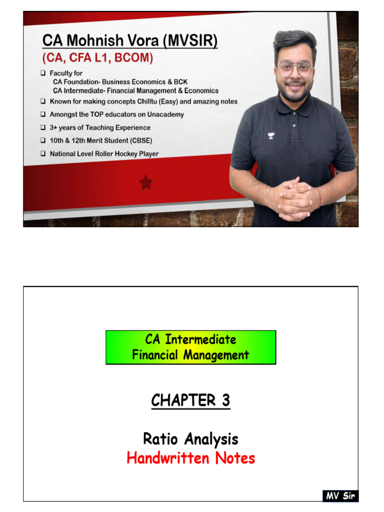 FM - Chapter 3 - Handwritten Notes | PDF | Financial Ratio | Inventory