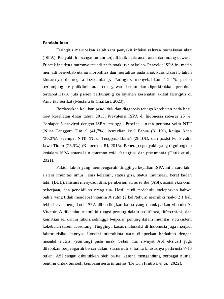 Pendahuluan & Kesimpulan FARINGITIS BOOKCHAPTER | PDF