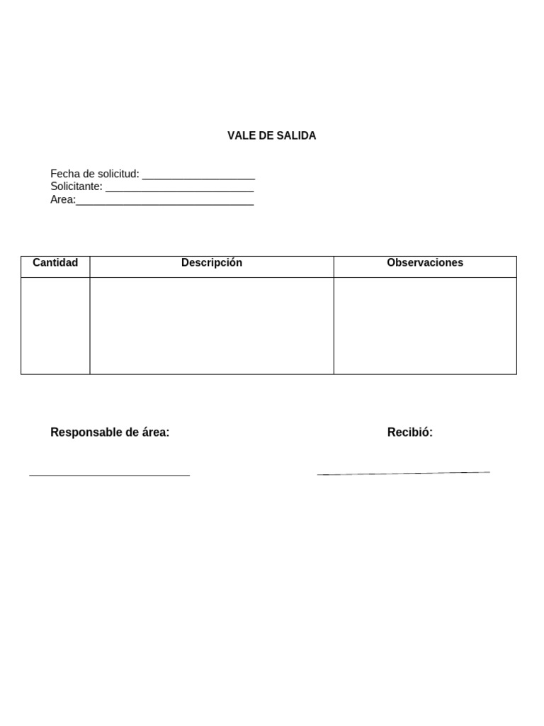 Vale de Salida | PDF