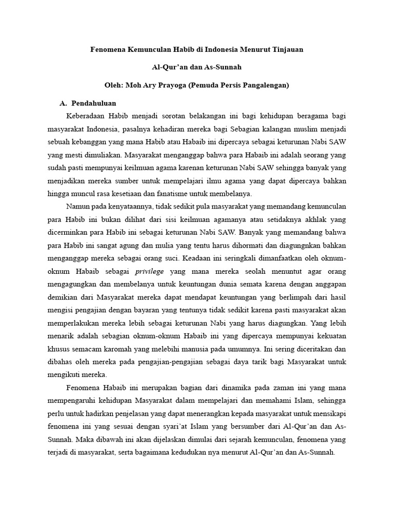 Fenomena Habib dalam Islam di Indonesia | PDF