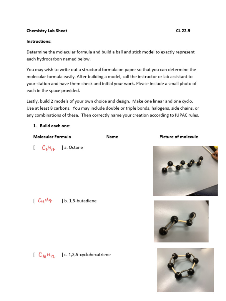 CL 22.9 Organic Molecule Lab | PDF