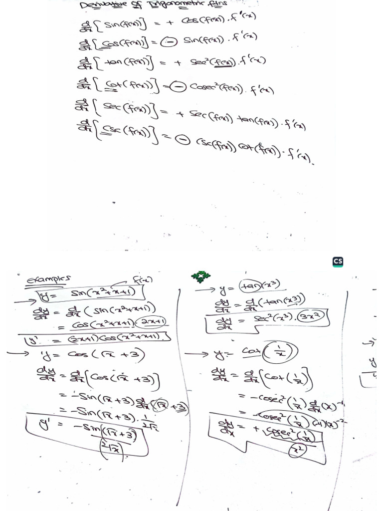 Derivative of Trigonometric Functions | PDF