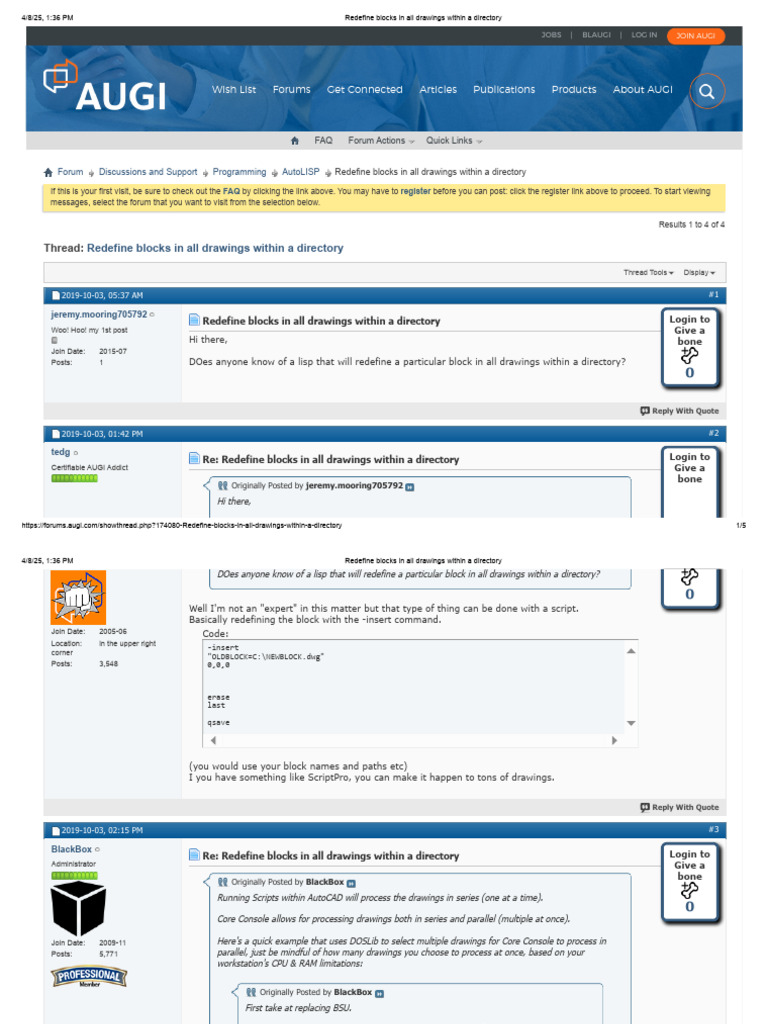 Redefine Blocks in All Drawings Within A Directory | PDF | Internet Forum | Computer Engineering