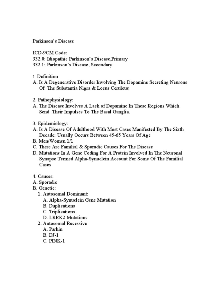 Parkinson Disease Pdf Parkinsons Disease Neurodegeneration