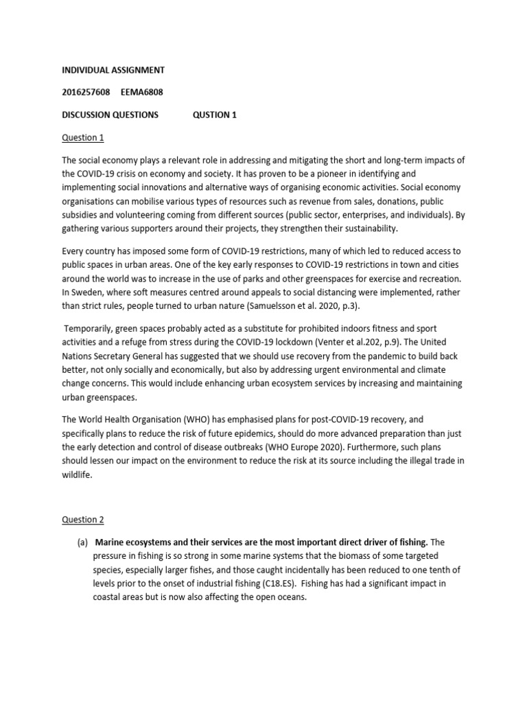 Discussion Q1, Part 1 &2, EEMA6808. Individual ASS | PDF | Eutrophication | Physical Geography