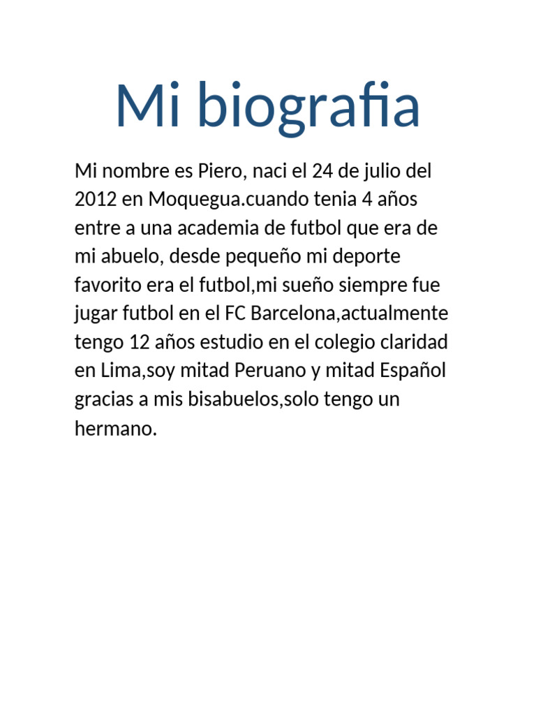 Mi Biografia | PDF