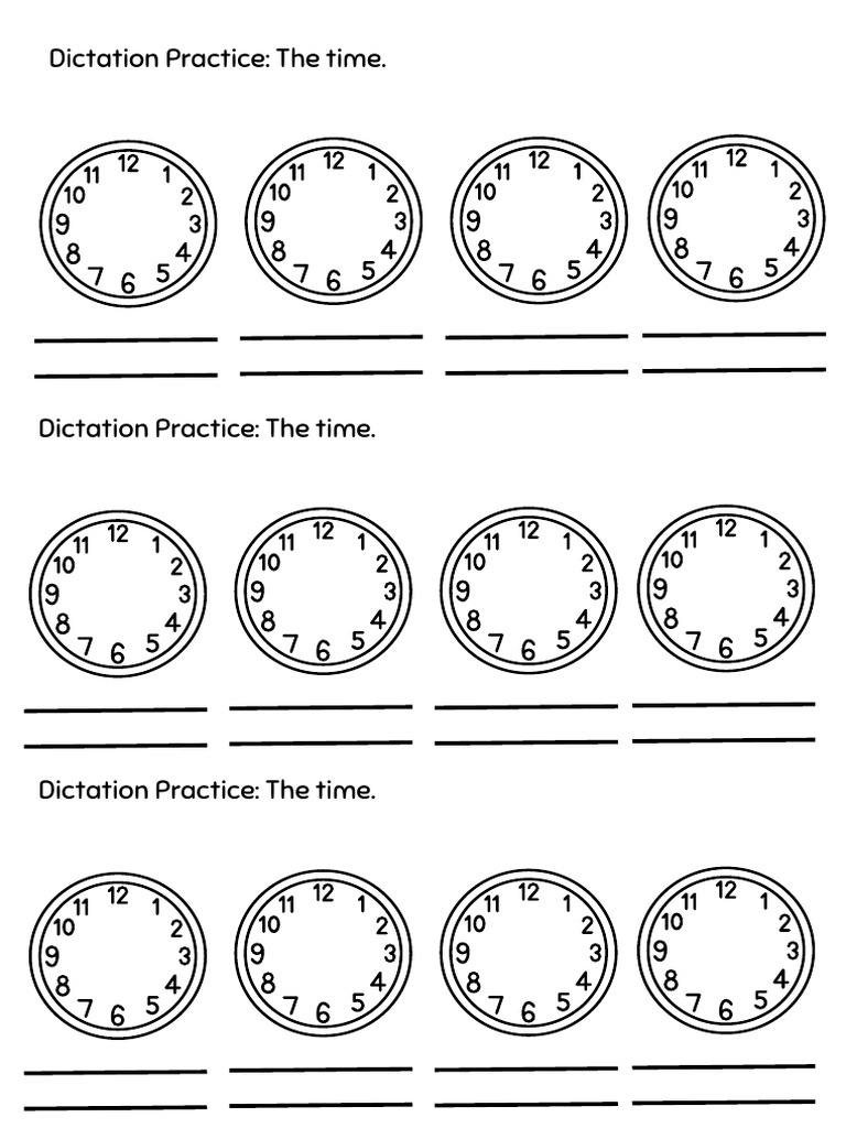 Dictation Practice The Time. | PDF