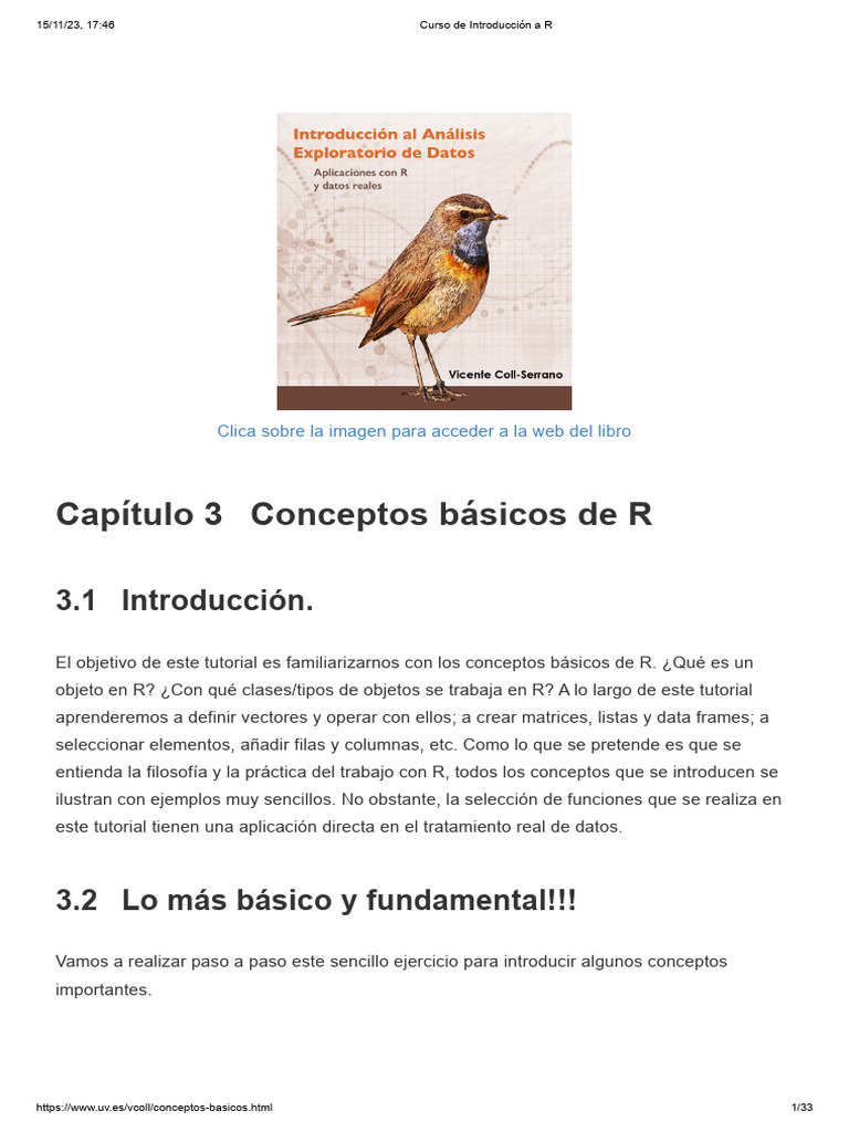 Capítulo 3 Conceptos Básicos de R Lms | PDF | Álgebra lineal