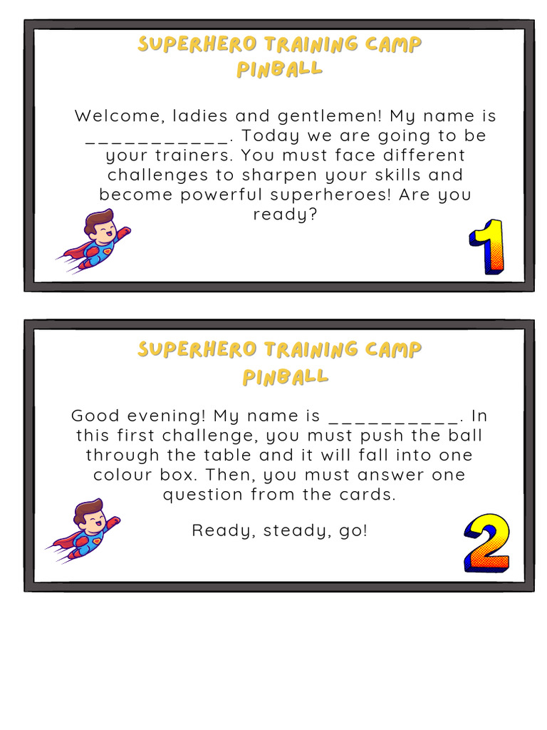 Open Day 2nd and 3rd Form - Speech Cards | PDF